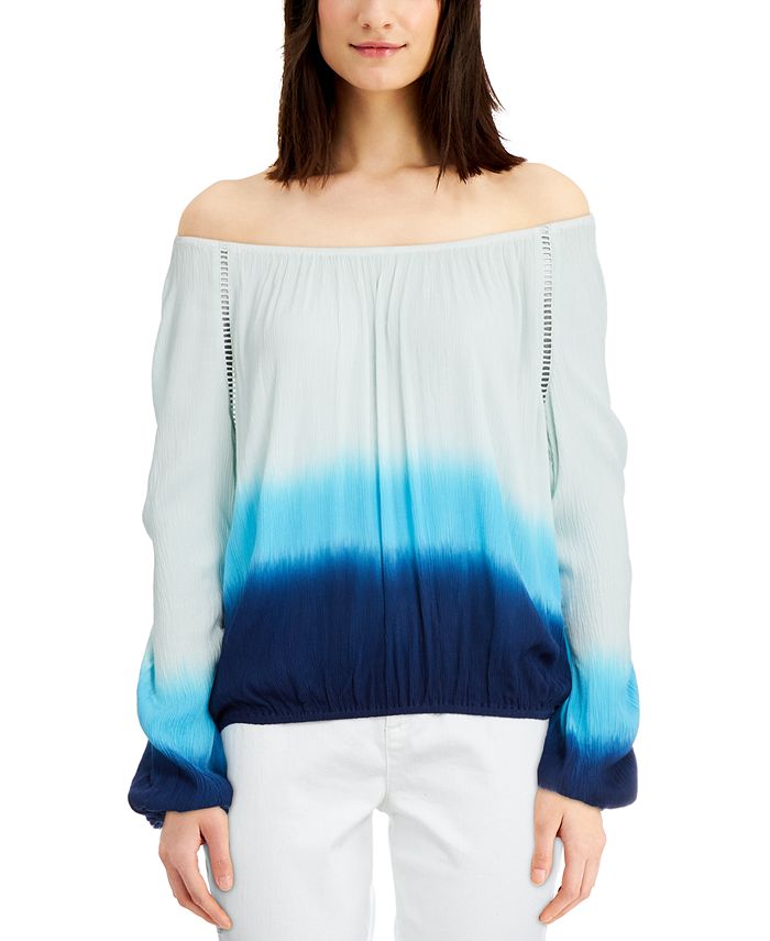 INC International Concepts Tie-Dyed Off-The-Shoulder Top, Created for ...
