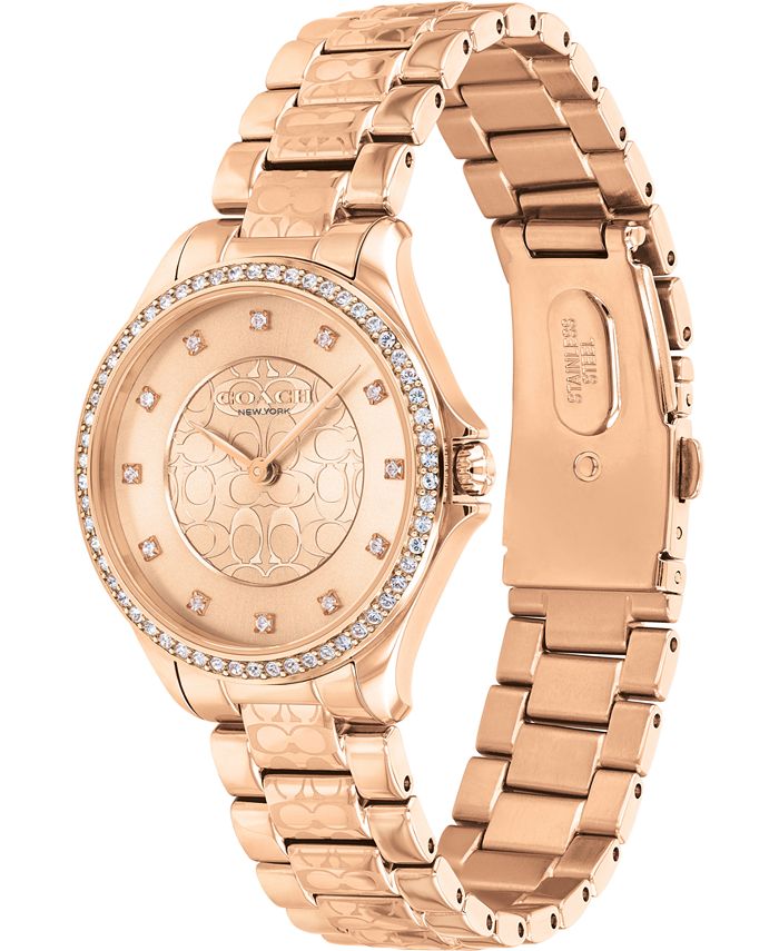 COACH Women's Astor Rose Gold-Tone Stainless Steel Bracelet Watch 31mm ...