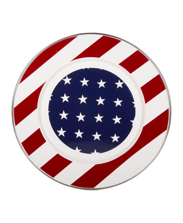 Golden Rabbit Stars Stripes Enamelware Dinner Plates, Set of 4 - Macy's
