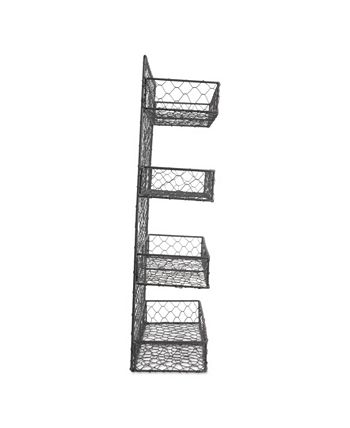 Design Imports Double Wide 4 Row Chicken Wire Spice Rack - Macy's