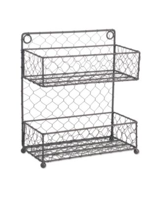 Design Imports Double Wide 2 Row Chicken Wire Spice Rack - Macy's