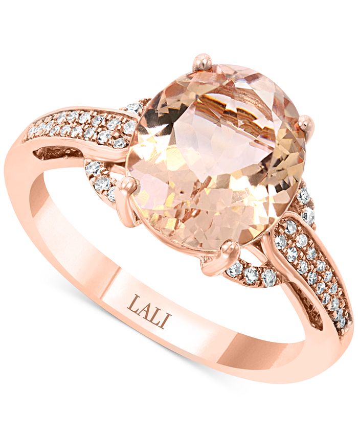 LALI Jewels Morganite (3-1/6 ct. t.w.) & Diamond (1/8 ct. t.w.) Ring in ...