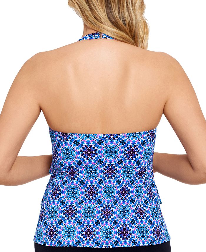 Swim Solutions Halter Ruffle Tankini Top, Created for Macy's & Reviews ...
