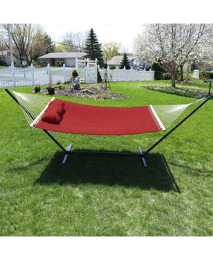 Sunnydaze Decor 2-Person Freestanding Double Hammock with 12' Stand ...