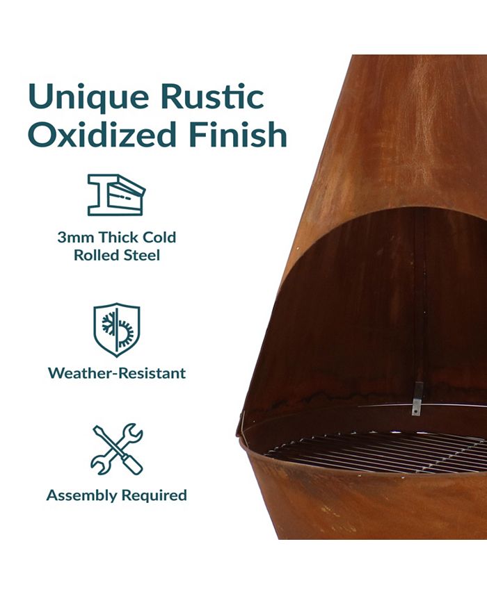 Sunnydaze Decor Outdoor Patio Wood-Burning Rustic Chiminea Fire Pit - Macy's