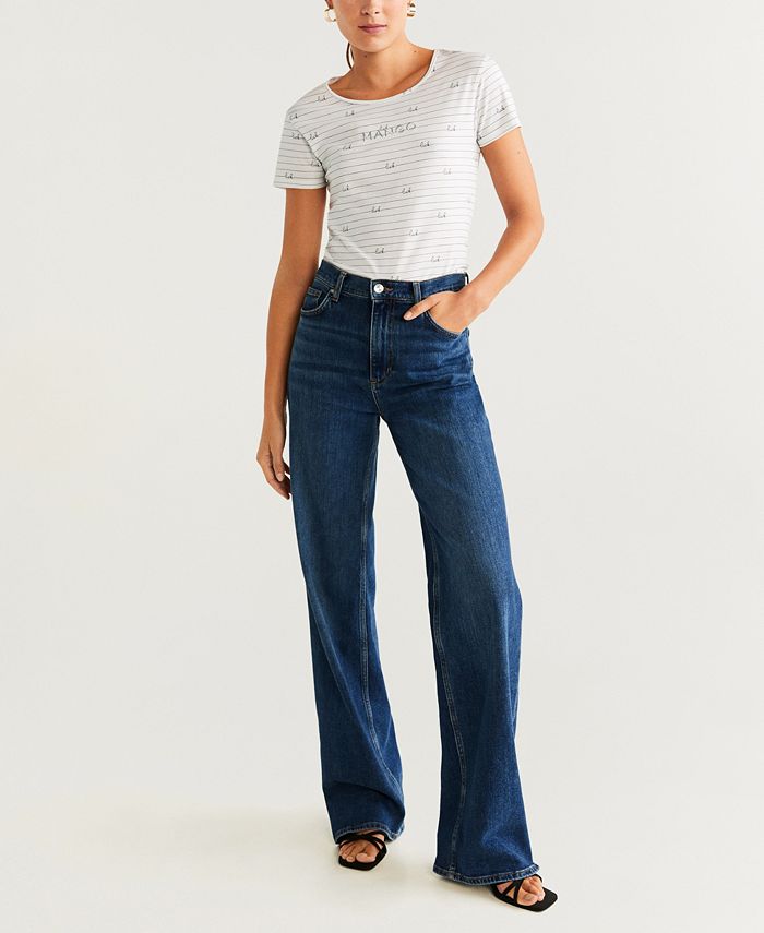 MANGO Printed Cotton T-Shirt - Macy's