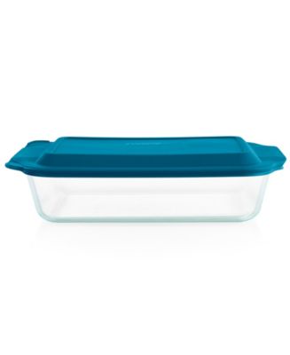 Pyrex Deep 9" x 13" Oblong with Blue Lid - Macy's