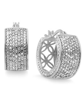 Victoria Townsend Small Rose-Cut Diamond Hoop Earrings in Sterling ...