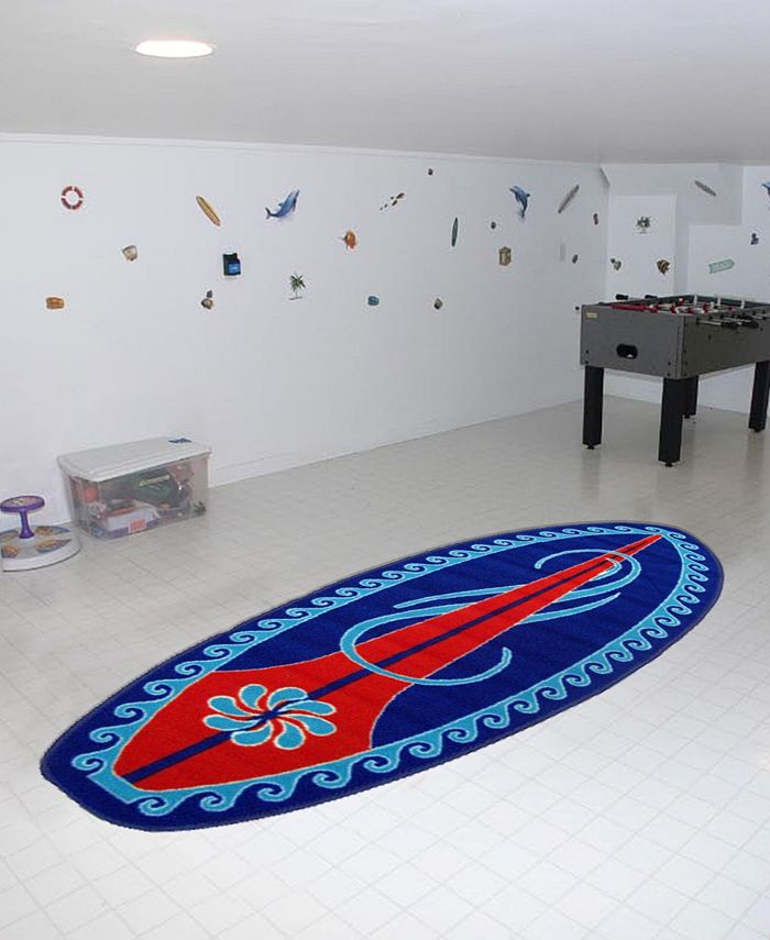 Fun Rugs Surf Time Huntington Surf 16" x 47" Area Rug - Macy's