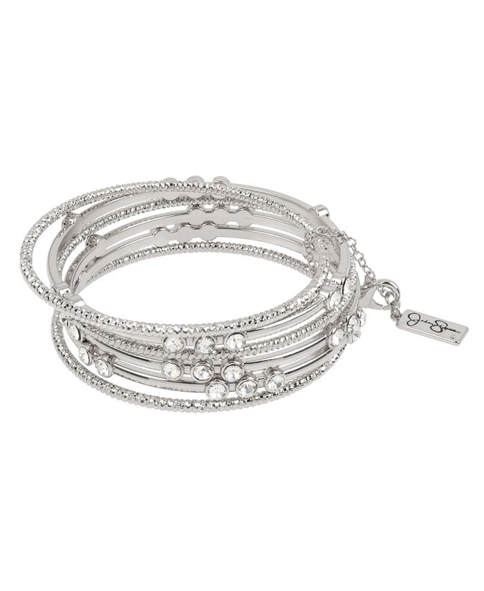 Jessica Simpson Stone Mixed Bangle Bracelet Set, 8" - Macy's