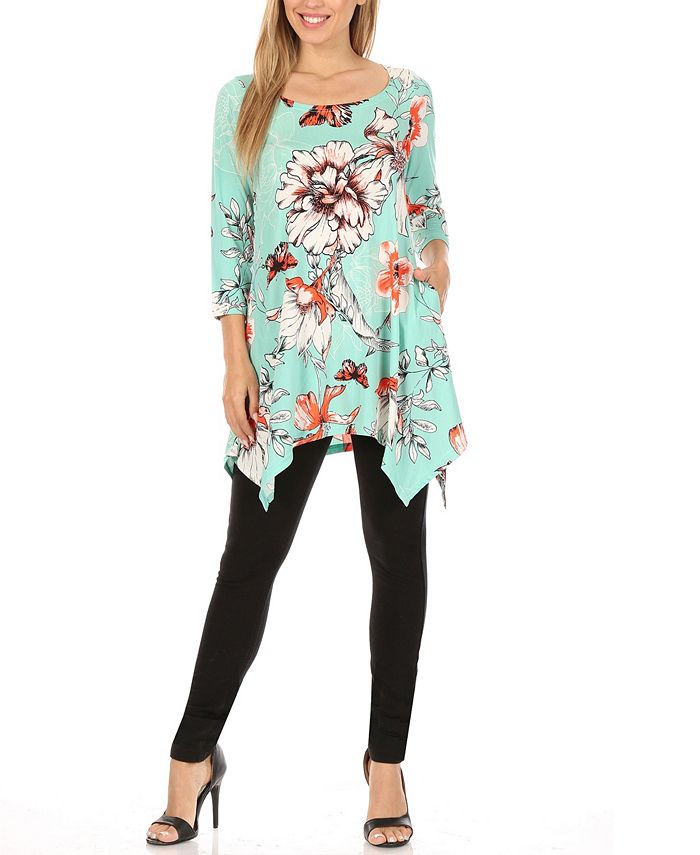 White Mark Women's Floral Tunic Top - Macy's