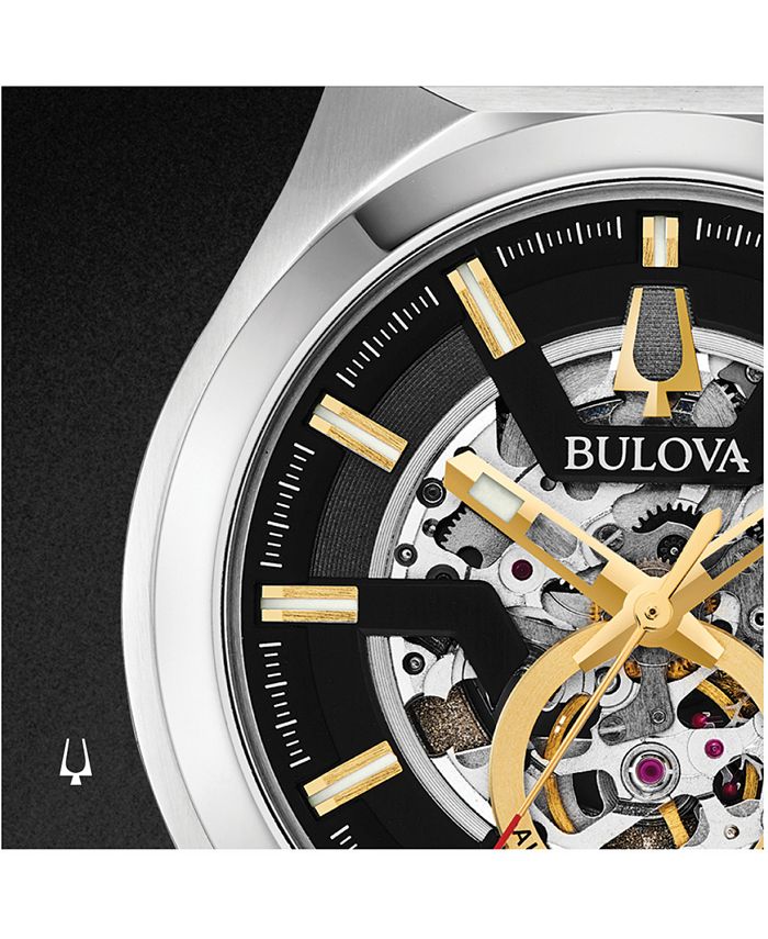 Bulova Men's Automatic Maquina Stainless Steel Bracelet Watch 46mm - Macy's