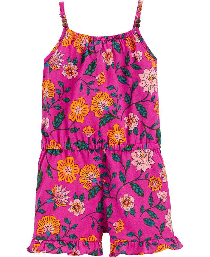 Carter's Toddler Girls Floral-Print Cotton Romper - Macy's