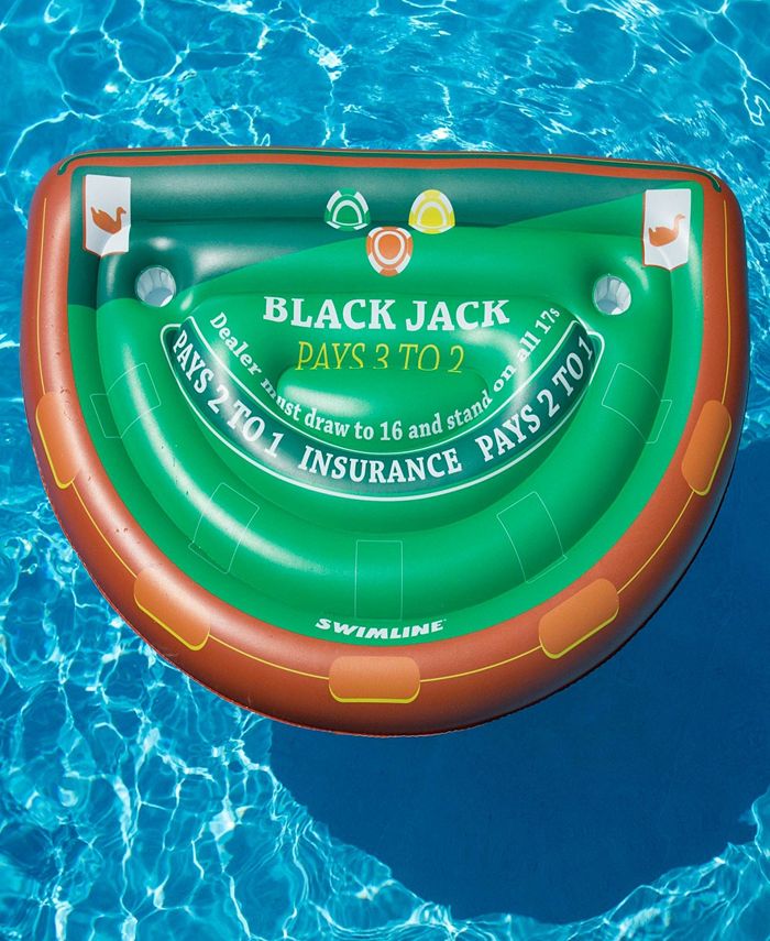 Swimline 90665 Giant Inflatable Swimming Pool Toy Blackjack Card Table ...
