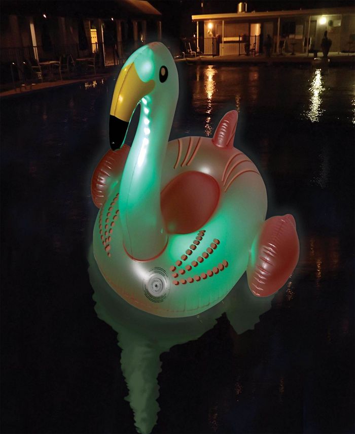 Swimline Giant Inflatable Ride-On Color Changing LED Light Up Flamingo ...