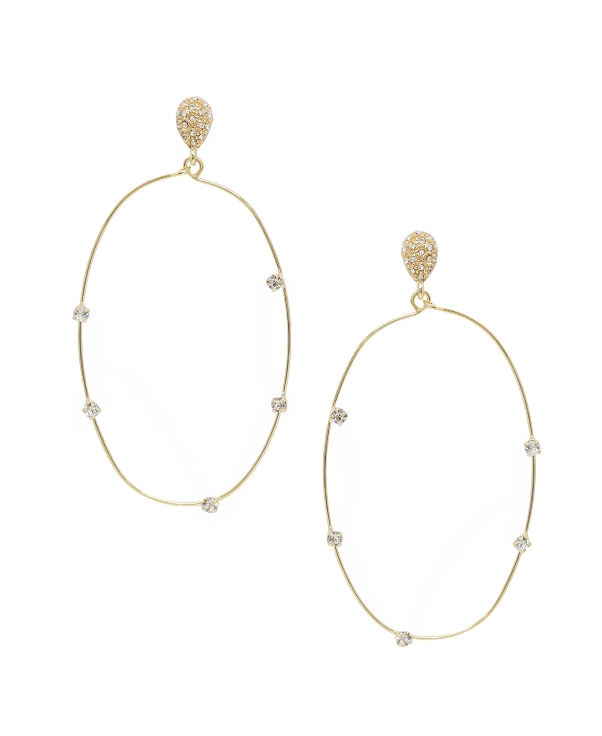 Click here for Ettika Delicate Crystal Large Oval Hoop Womens Ear... prices