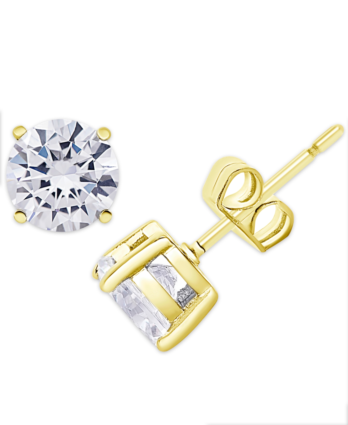 Click here for Cubic Zirconia Round Stud Earrings in Silver Plate... prices