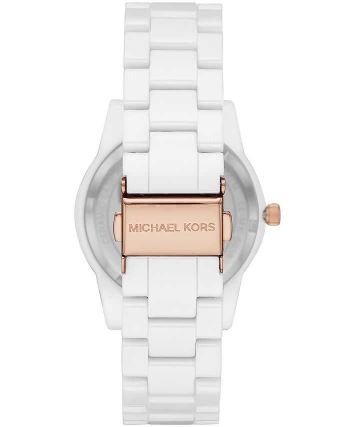 Michael Kors Ritz Three-Hand White Ceramic Watch - Macy's