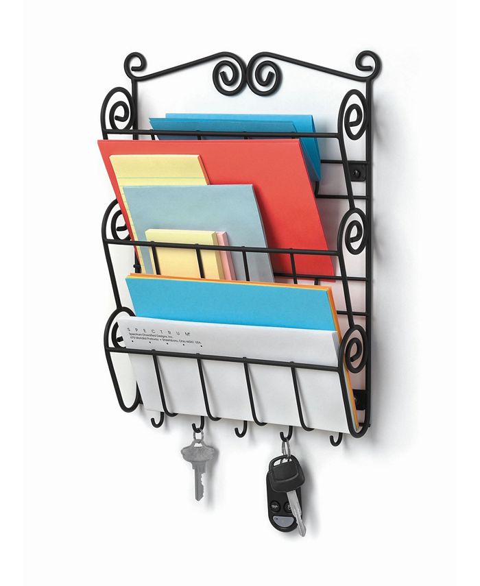 Spectrum Scroll Wall Mount 3-Tier Letter Holder Key Rack - Macy's