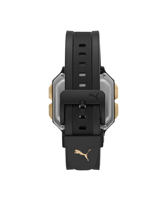 Puma Remix LCD Black Polyurethane Watch 45mm - Macy's