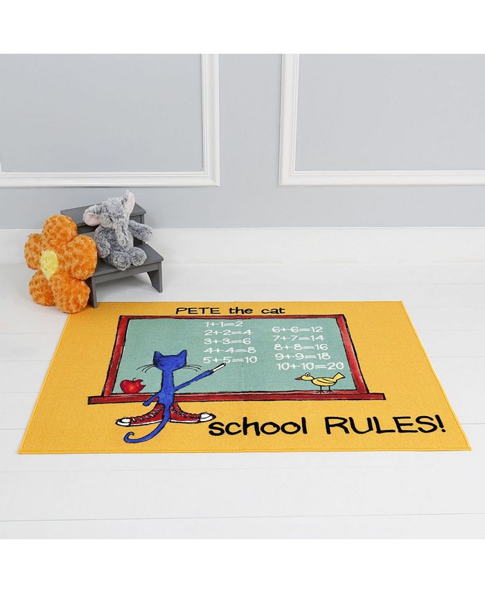 Pete the Cat Elementary School Rules 2-Pelm07 Multi 6'6" x 9'5" Area ...