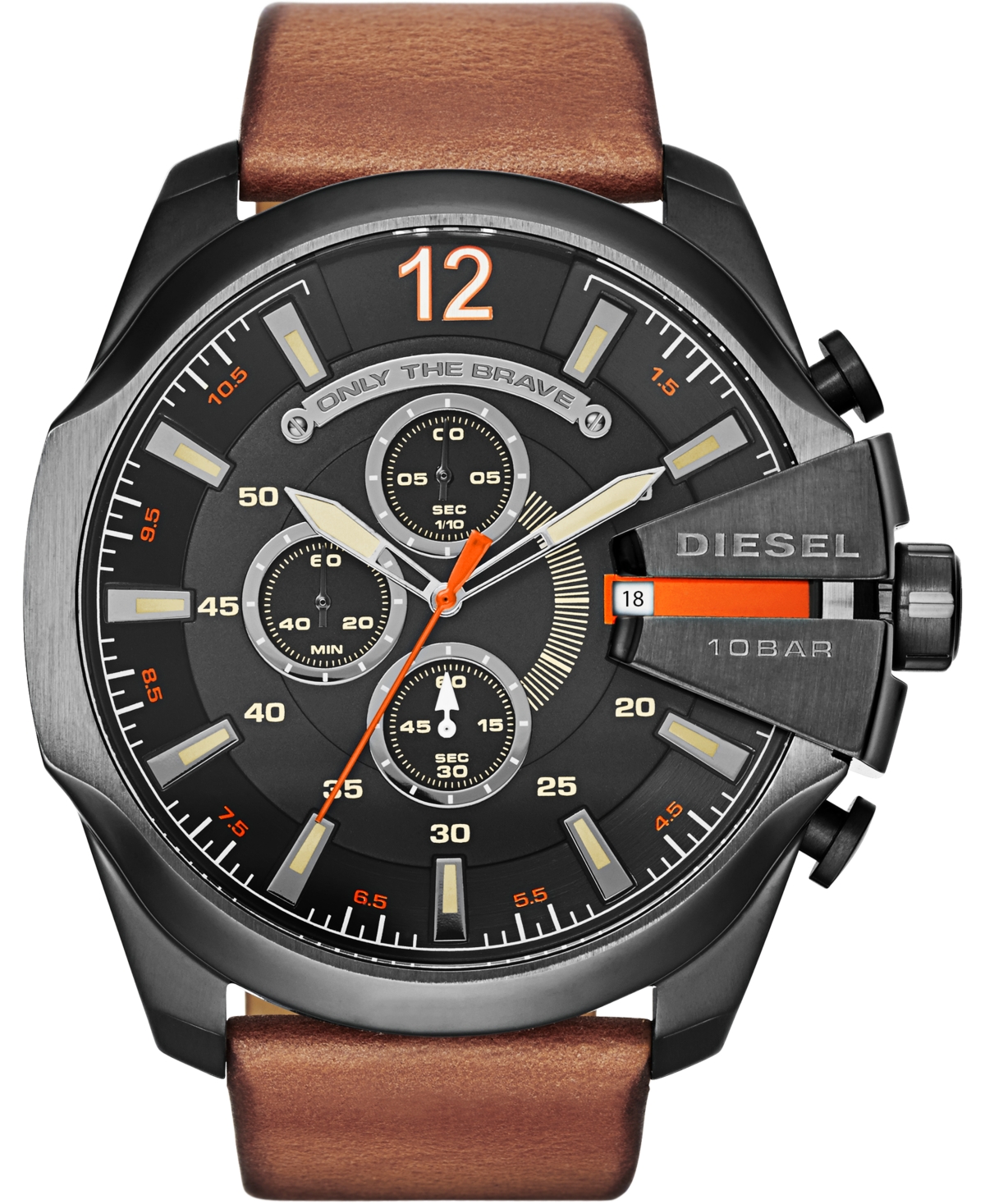 Click here for Diesel Mens Only The Brave Brown Leather Strap Wat... prices