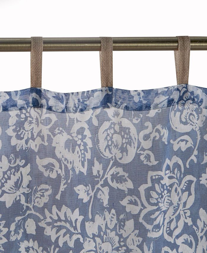 Elrene Verena Sheer Floral 52" x 84" Indoor/Outdoor Tab Top Curtain ...