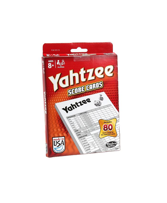 Hasbro Hasbo Yahtzee Score Pad - Macy's