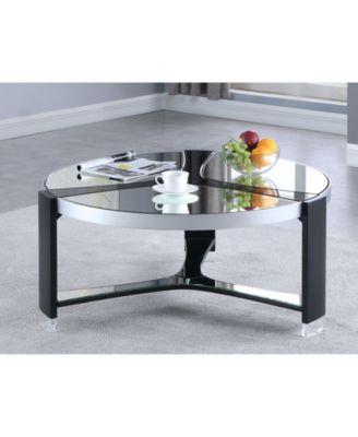 Chintaly Round Cocktail Table with Mirror Top - Macy's