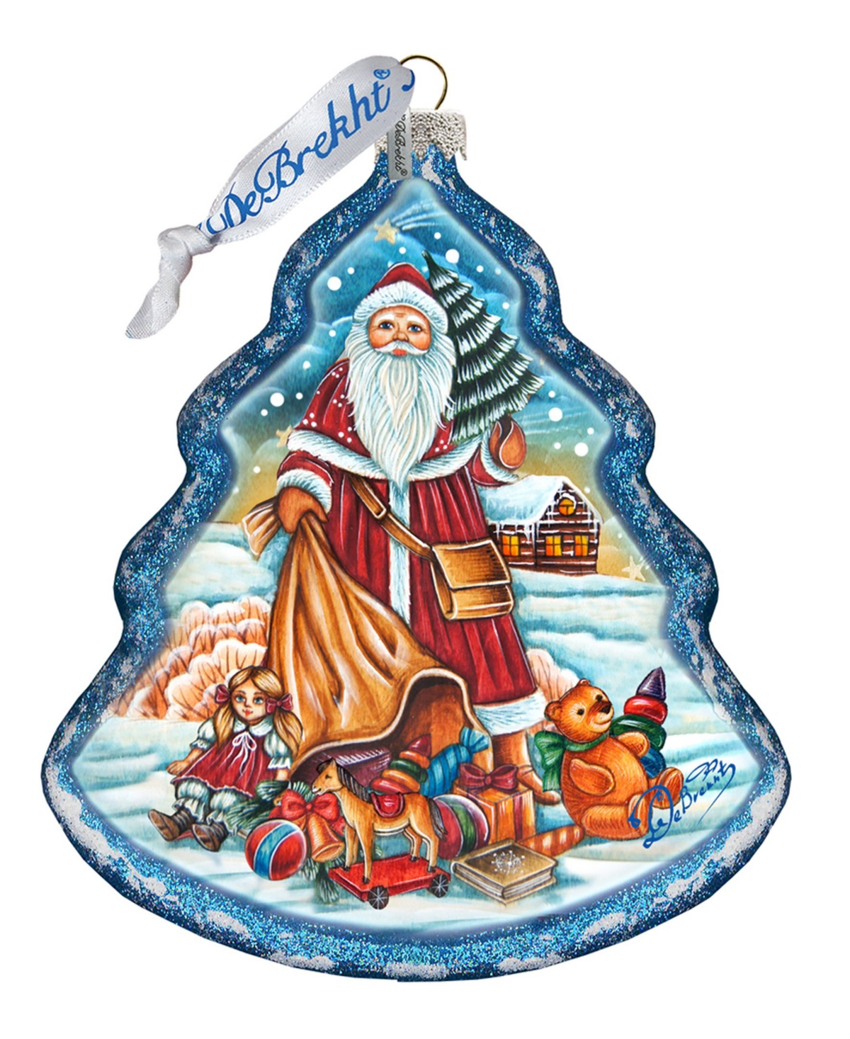Click here for G.DeBrekht Nordic Santa Tree Glass Ornament - Mult... prices
