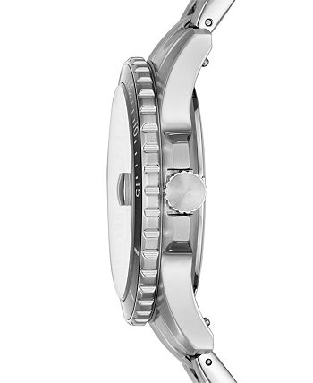 Fossil FB-01 Three-Hand Date Stainless Steel Watch 42mm - Macy's