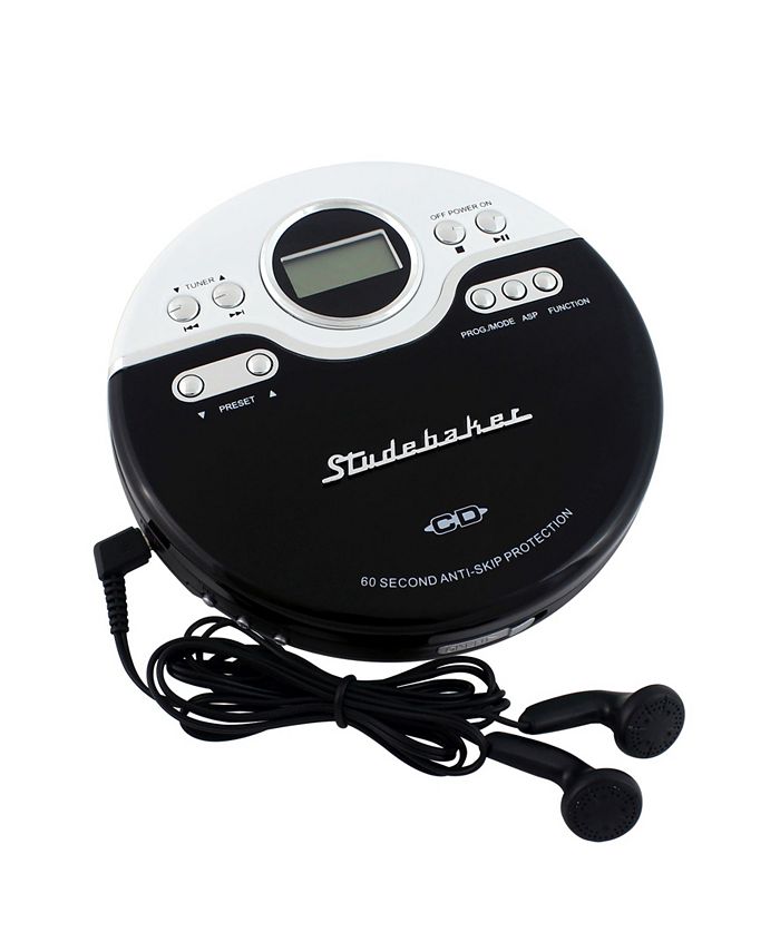 Studebaker SB3703BWA Joggable Personal CD Player with FM PLL Radio - Macy's
