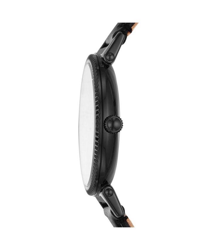 Fossil Women's Daisy Black Leather Strap Watch 34mm - Macy's