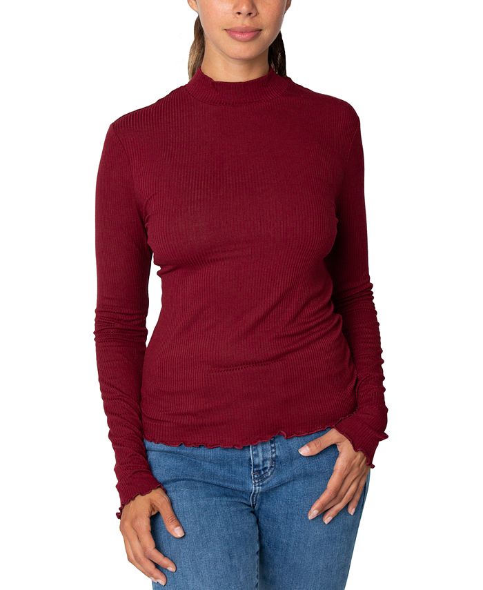 Rebellious One Juniors' Mock-Neck Top - Macy's
