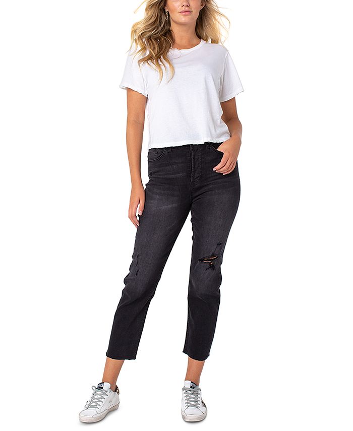 Kendall + Kylie Ripped Cropped Straight-Leg Jeans & Reviews - Jeans ...