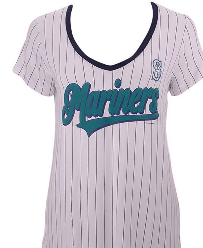 New Era Women's Seattle Mariners Pinstripe V-Neck T-Shirt - Macy's