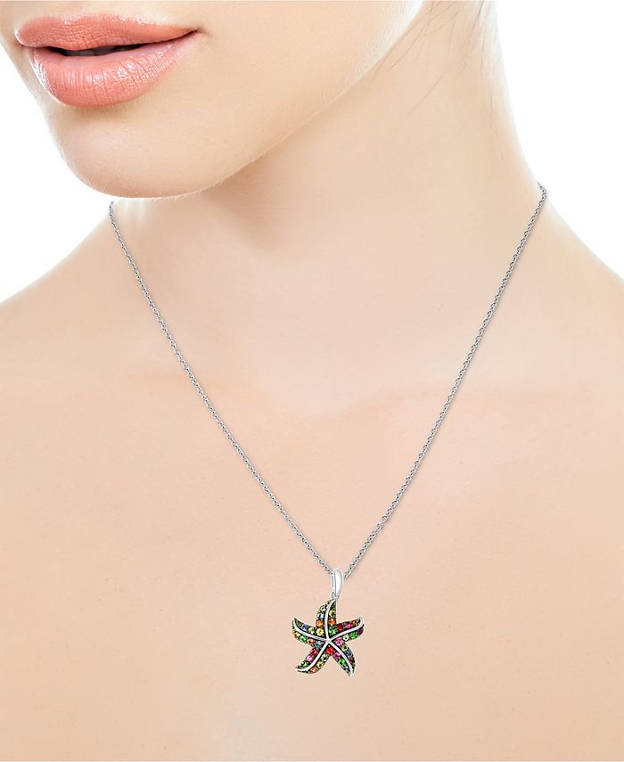 EFFY Collection EFFY® Multi-Gemstone Starfish 18" Pendant Necklace (5/8 ...