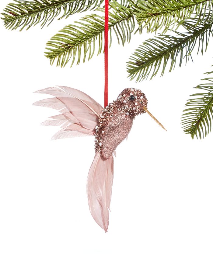 Holiday Lane Burgundy & Blush Feather Hummingbird Ornament, Created for ...