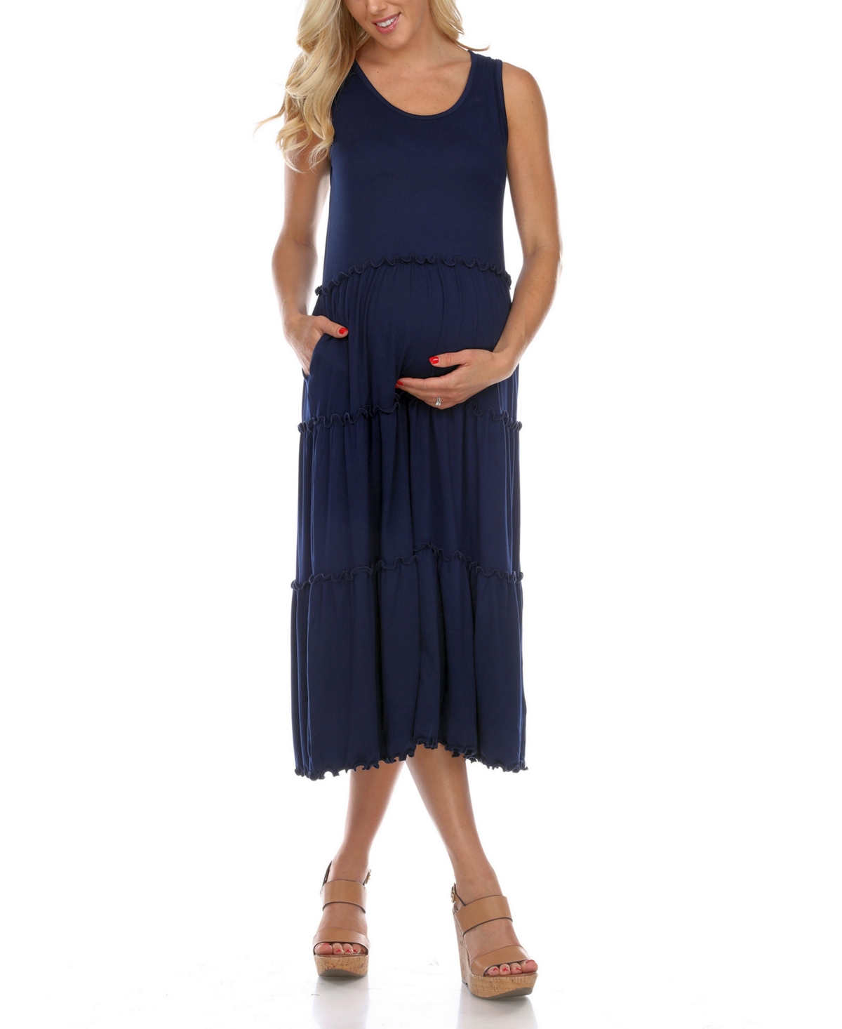 Click here for White Mark Maternity Plus Size Scoop Neck Tiered M... prices