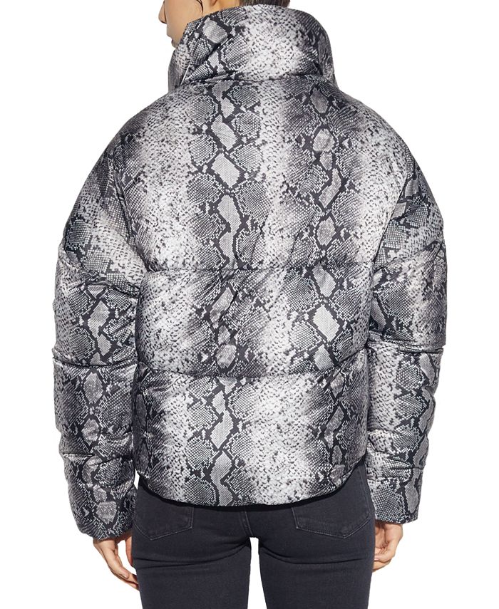 Apparis Sabrina Python-Printed Puffer Coat, Created for Macy's - Macy's