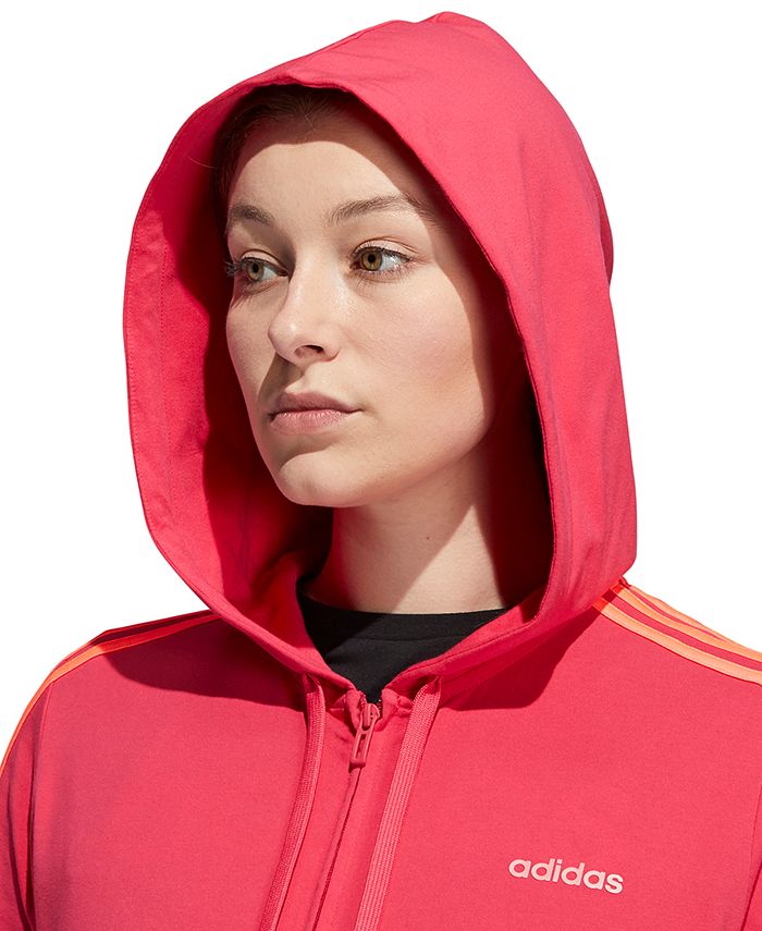 adidas Plus Size Full-Zip Jersey Hooded Jacket - Macy's