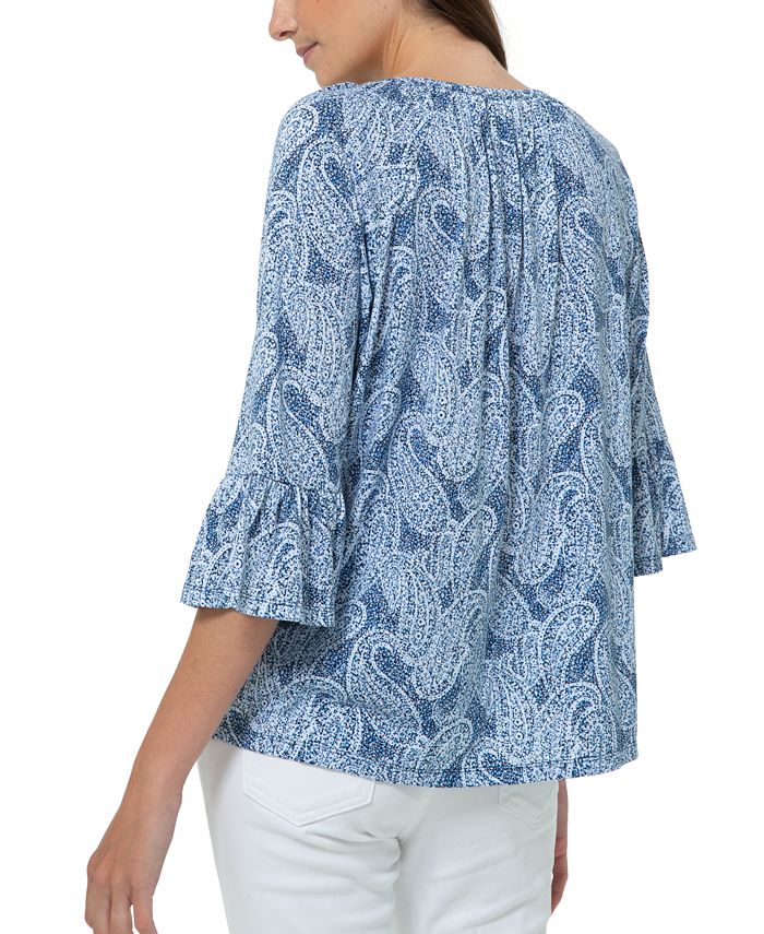Michael Kors Flare Sleeve Peasant Top Macys