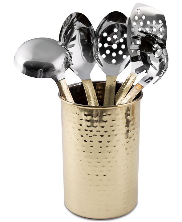 Cambridge Stainless Steel 6-Pc. Hammered Finish Kitchen Utensils ...