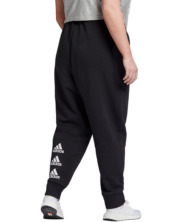 adidas Plus Size Logo Fleece Jogger Pants & Reviews - Pants & Leggings ...
