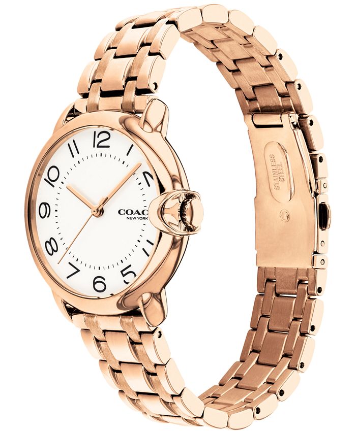 COACH Women's Arden Rose Gold-Plated Bracelet Watch 36mm - Macy's