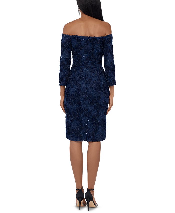 XSCAPE Off-The-Shoulder Lace Bodycon Dress - Macy's