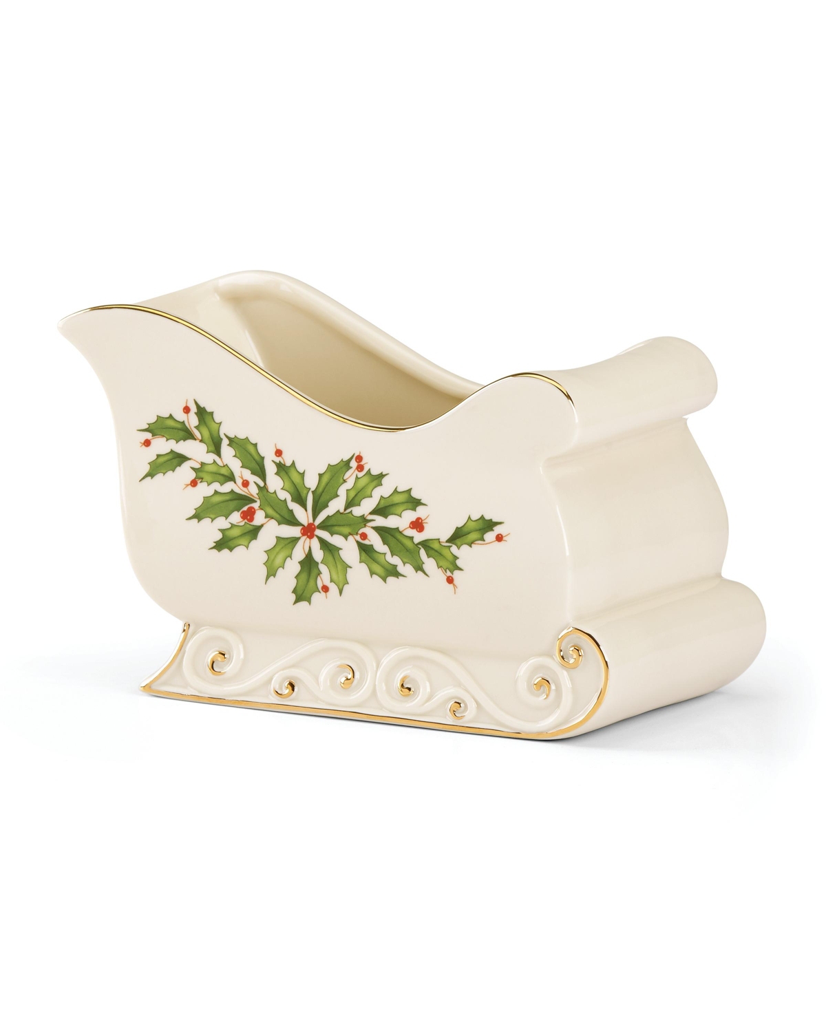 Click here for Lenox Holiday Sleigh Candy Dish - Red  Green And I... prices
