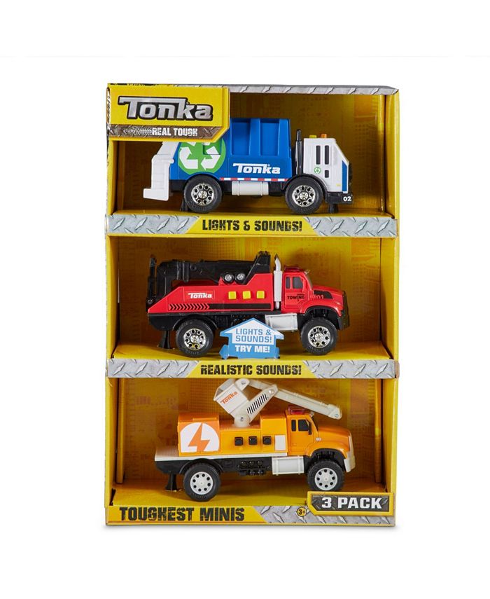 Funrise Toy Corp FunrRise Tonka Mini 3 Pack- Cherry Picker, Tow Truck ...