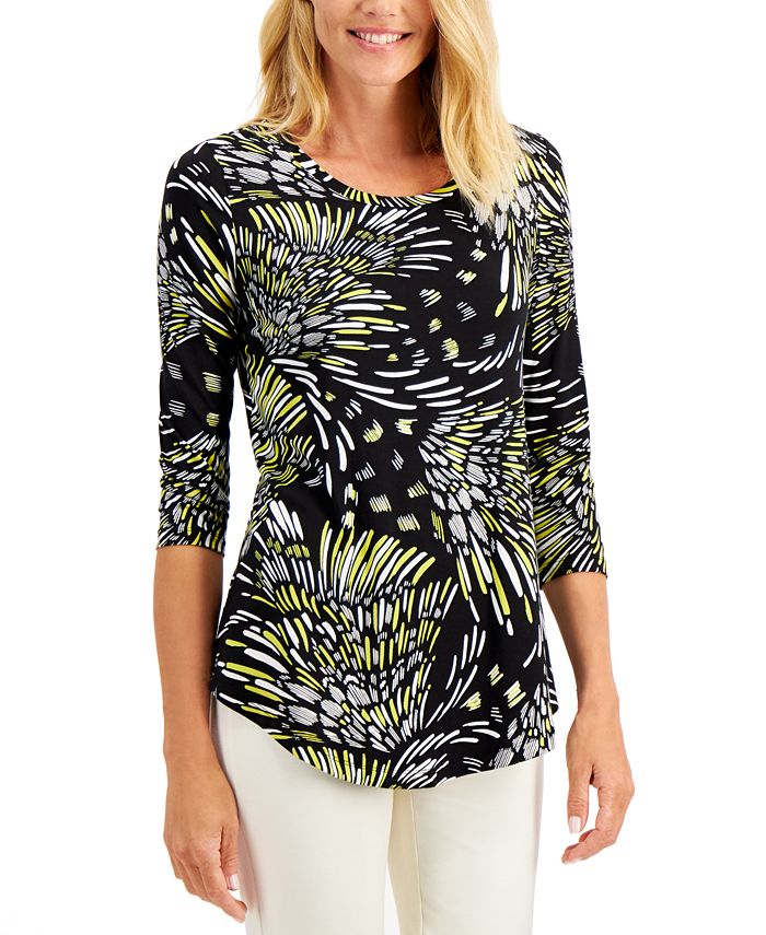 JM Collection Plus Size Abstract-Print Top, Created for Macy's - Macy's