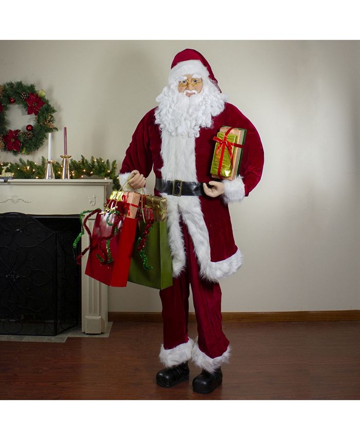 Northlight Huge Life-Size Standing Christmas Santa Claus Figure with ...